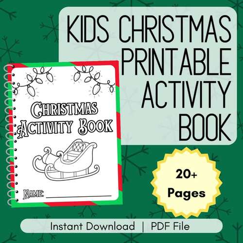 Christmas Printable Activity Book || Mazes, Coloring Pages, Word Search ...