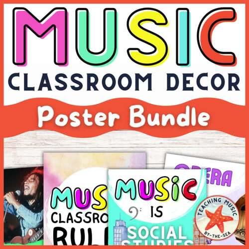 Music Poster Classroom Decor Bulletin Board Bundle | Music Rules Genres ...