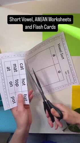 Orton Gillingham Short Vowel CVC and AN/AM Worksheets for Older Students