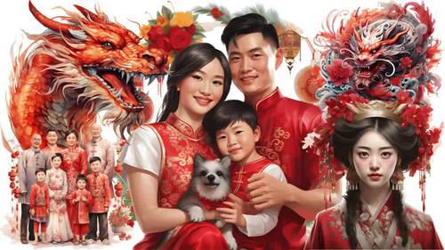 Watercolor Chinese New Year Clipart Set of 20 Files by ArtisticTimberStudio