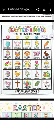 EASTER BINGO Activity Game | 25 Different Bingo Cards Fun April Party ...