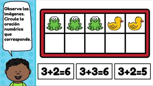 Google Slides and Seesaw Math in Spanish- Los animales- Sumas | TpT
