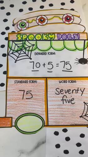 Halloween Math Place Value Crafts by The Teaching Diva Corner | TPT