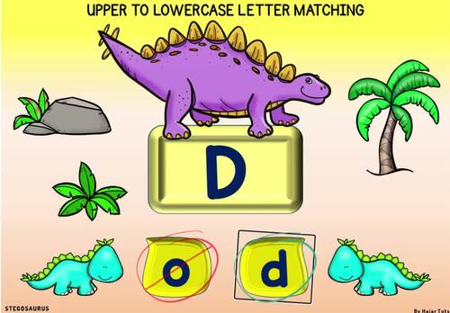 Dinosaurs Literacy Boom Cards Letter Recognition - Stegosaurus by Hajar ...