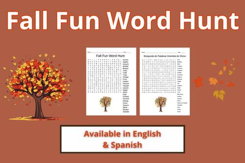 No Prep Big Fall Word Search. Available in (English & Spanish). For 3rd ...