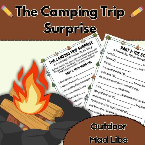 The Camping Trip Surprise | Mad Libs Writing Activities | Story ...