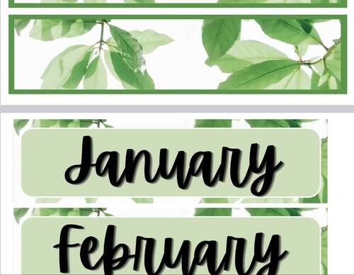 Nature/Botanical Themed Flip Calendar/Pocket Chart Date Cards | TPT