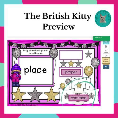 Happy New Year Common Nouns and Proper Nouns Winter Boom Cards™ | TPT