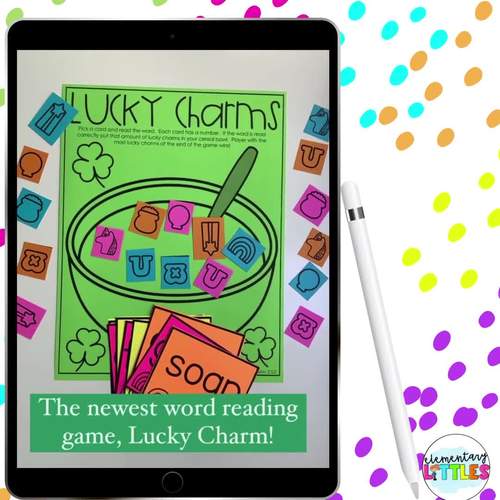 March Word Work Game | Lucky Charm by Elementary Littles | TPT