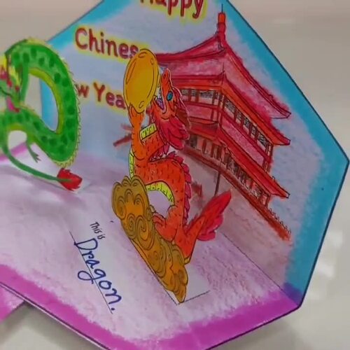 Chinese New Year 3D Craft : Dragon & Snake Lunar New Year /Writing ...