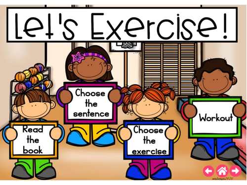 Action verbs Boom Cards™ Let's Exercise Distance Learning | TpT