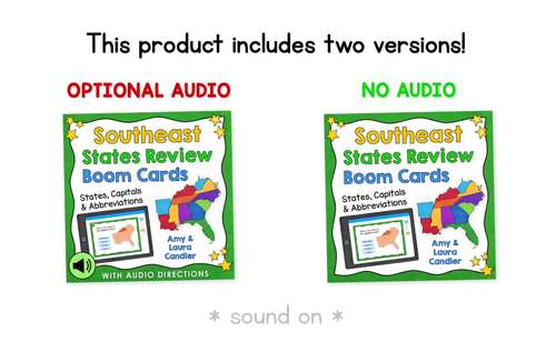 Southeast States Review Boom Cards (With Audio Options) by Laura Candler