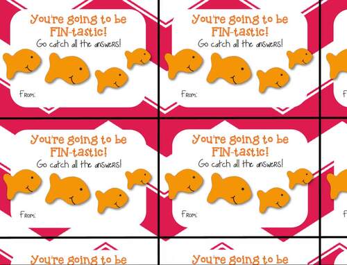 Cute Goldfish Crackers Testing Motivation Treat Tag- Go catch all the ...