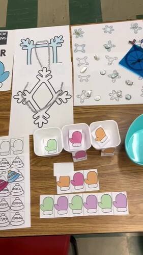 Winter math and literacy centers older toddlers and preschoolers