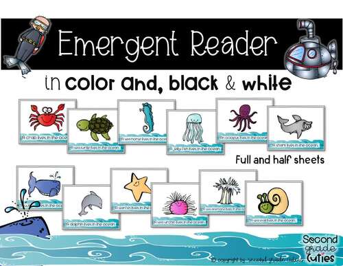 Ocean Animals Emergent Reader Who lives in the Ocean? Sight Word Book