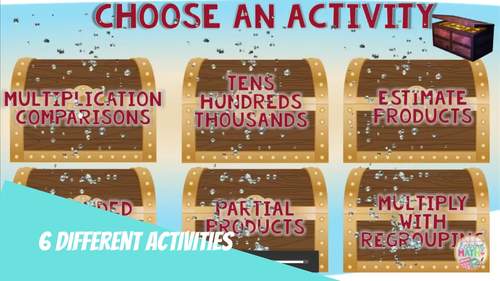 Multi-Digit Multiplication Digital Math Centers Multiplication Choice Board