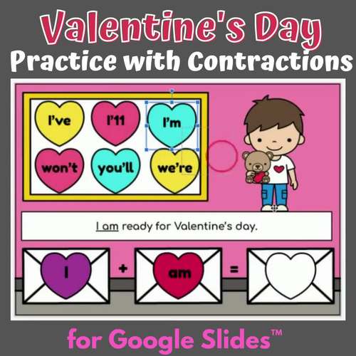 Valentine's Day Contractions Digital Activities plus Worksheets and Puzzles