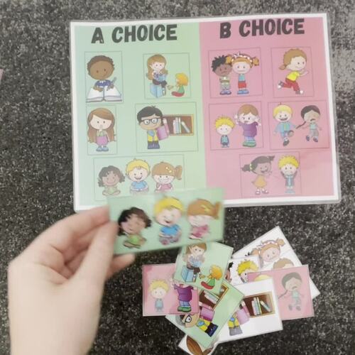 Behaviour Choices Visual Activity - good bad - green red - A B choices