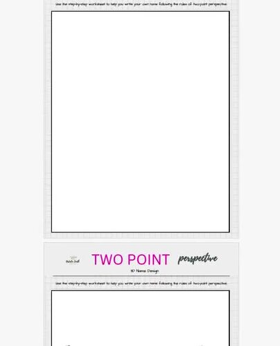 Two Point Perspective Name Drawing – 3D Block Lettering Worksheet by ...