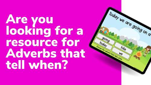 Adverbs That Tell When BOOM CARDS Distance Learning by Fiddleheads
