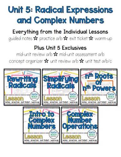 Unit 5 Radical Expressions And Complex Numbers Texas Algebra 2