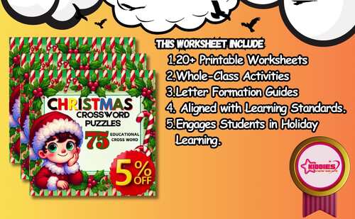 Christmas Vocabulary Crossword Puzzles 3rd, 4th, 5th, 6th Grade NO PREP