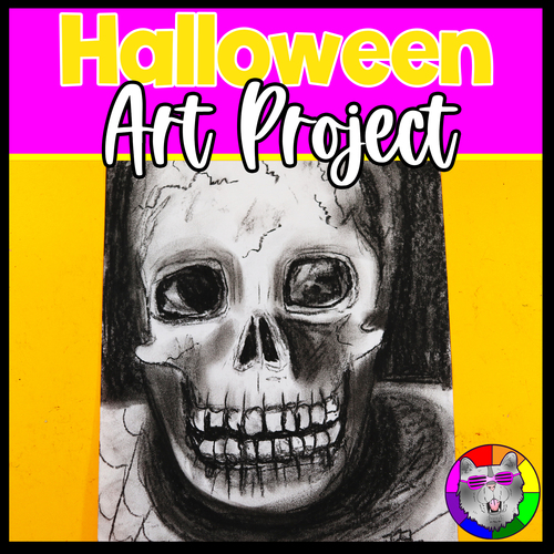Halloween Art Lesson Charcoal Art Project October Art Middle School Fall