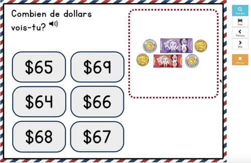 Canadian Money to $100 up to 50 dollars French Digital Boom Cards