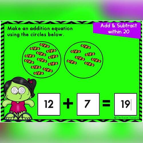 Halloween Addition and Subtraction within 20 | Halloween BOOM™ Cards ...