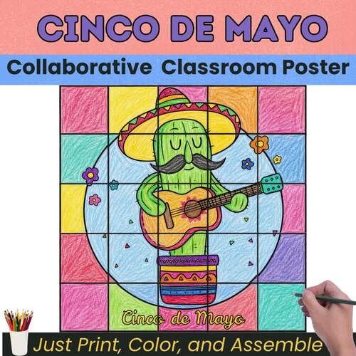 Cinco de Mayo Activity Collaborative Poster Bulletin Board by Pixel Beast