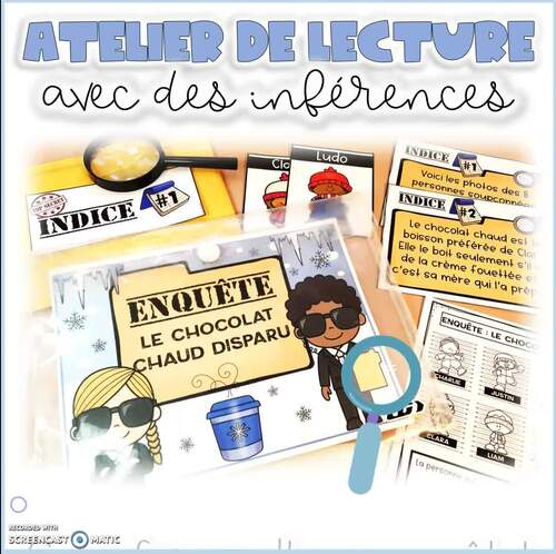French Reading Detective Game | Atelier de lecture avec inférences Enquête