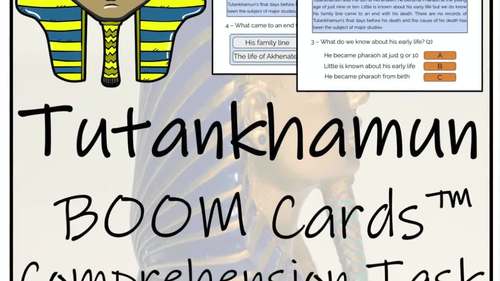 Tutankhamun BOOM Cards™ Comprehension Activity 3rd Grade & 4th Grade