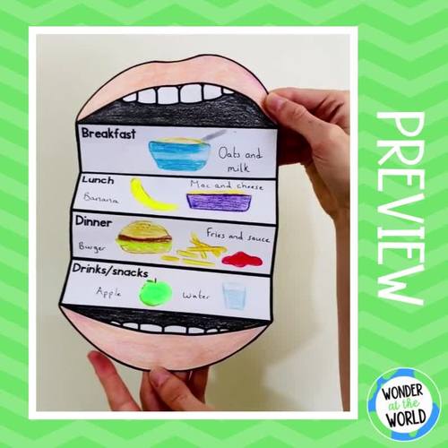 Healthy eating and caring for teeth worksheet and foldable activity ...