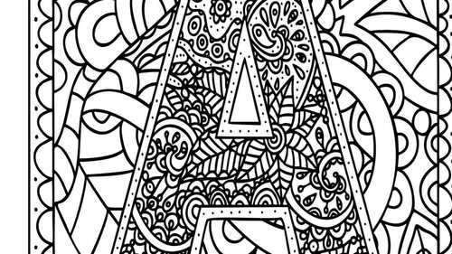 A-Z Alphabets Letters Doodling Coloring Pages | Mandala Patterns ...