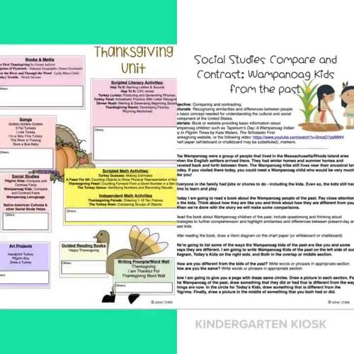Thanksgiving Activities Thematic Unit by Kindergarten Kiosk | TpT