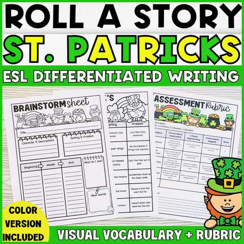 St. Patrick's Day Roll a Story-ESL Differentiated Dice Holiday Writing ...