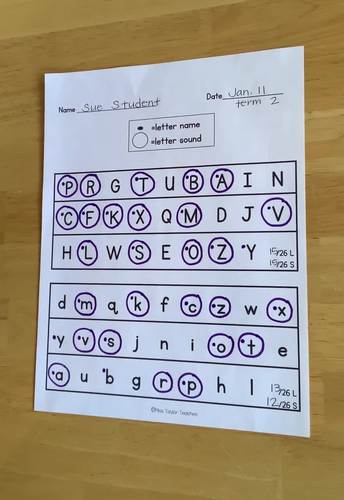 Alphabet Letters and Sounds Assessment Forms - Data - Progress Monitoring