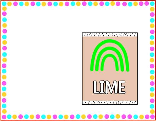 Printable Boho neutral Spotty Rainbow Color Posters, Editable Color Posters