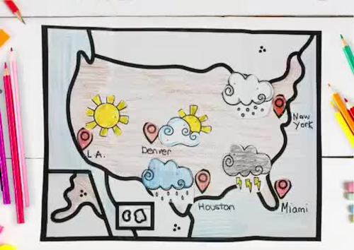 El tiempo y clima | The Weather and Rainbow Crafts in Spanish by Ms Herraiz