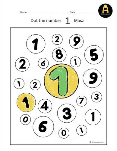 Dab a Dot or Color : the Numbers 0 to 10 : in the number Maze | TPT