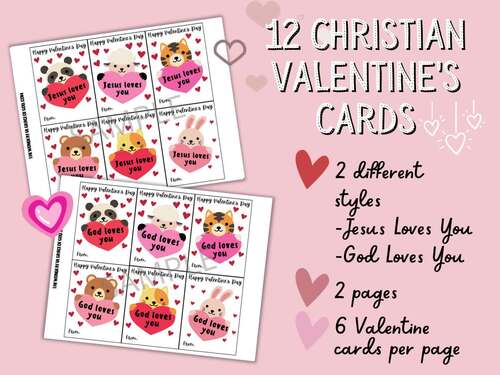 Christian Valentines | Printable Gods Love Valentines Day Cards | Jesus ...