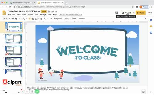 GOOGLE Slides Templates and PowerPoint Templates (Winter theme) | TpT