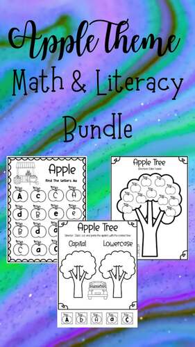 Apple Theme Math and Literacy Bundle by Flower Power Teacher | TPT