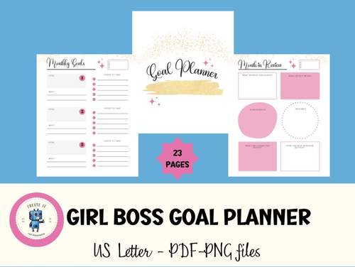 Girl Boss Life planner bundle, productivity pages, planner pages, goal ...