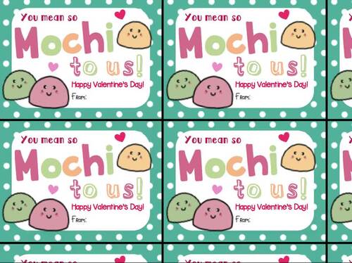 Mochi (Squish) Valentine's Day Gift Tag- You mean so Mochi to me (us ...