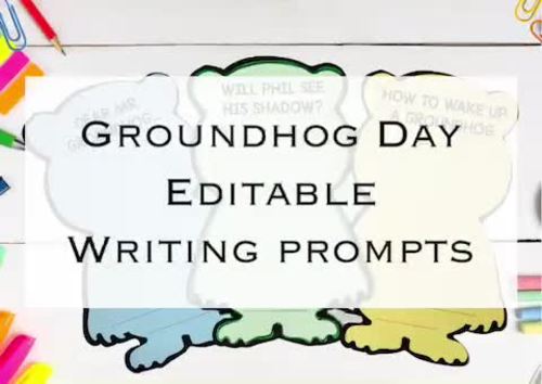 Editable Groundhog Day Writing Prompts | Groundhog Day Bulletin Board