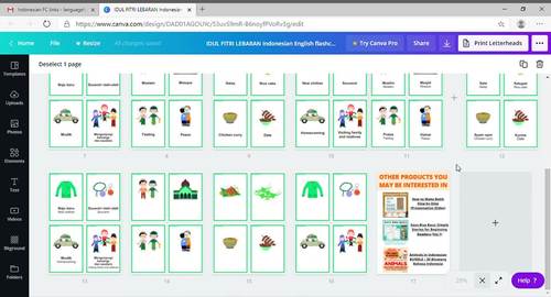 Eid Al-Fitr Indonesian Flashcards | HARI RAYA IDUL FITRI by Think Bahasa