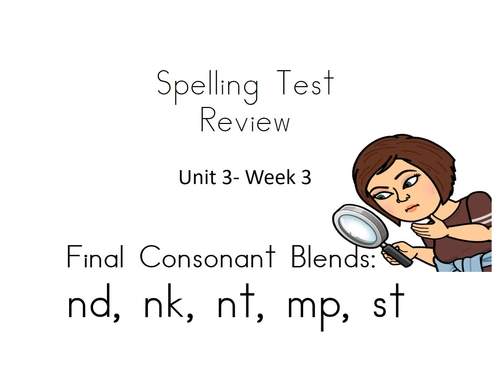 Benchmark Advance Unit 3 Week 3 Spelling Review Video | TPT