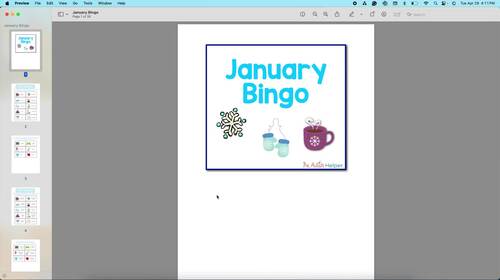 January Bingo by The Autism Helper | TPT
