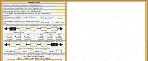 NO PREP - Math Spiral Review Winter Friends by Juliane Hodkinson